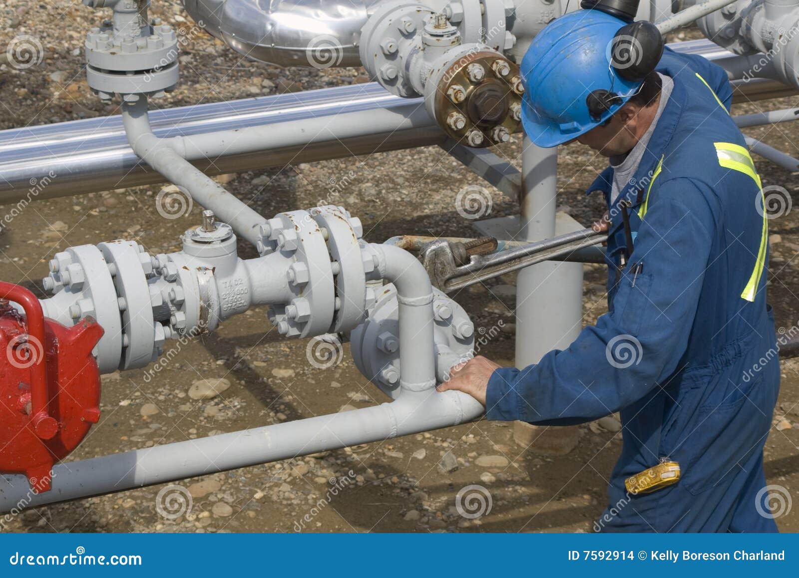 Gas Production Operator stock photo. Image of carbon, blue - 7592914