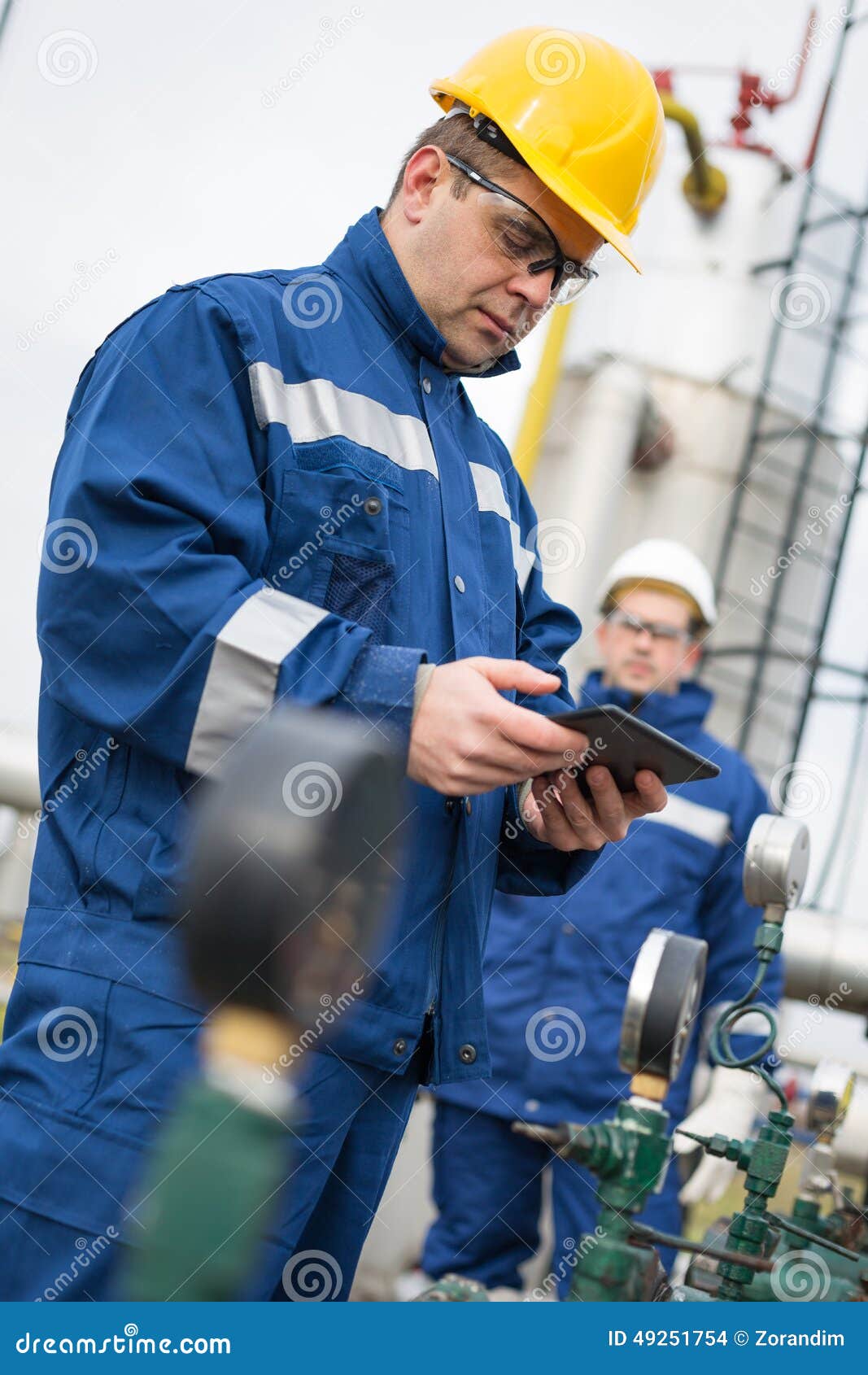 Gas Production Operator stock photo. Image of work, pipe - 49251754