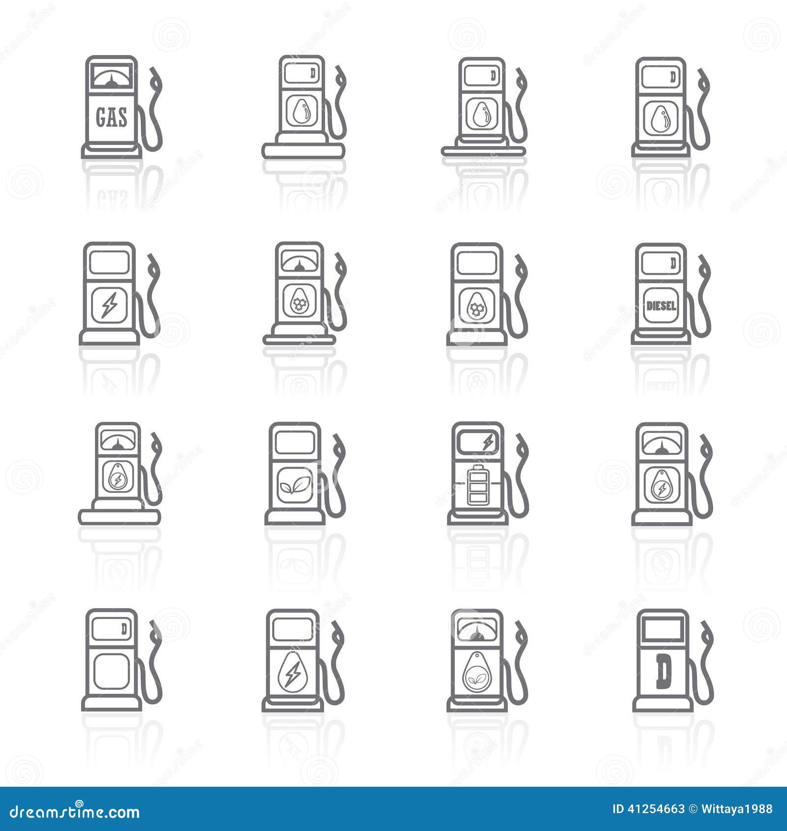 Gas pump icons stock vector. Illustration of sign, power - 41254663