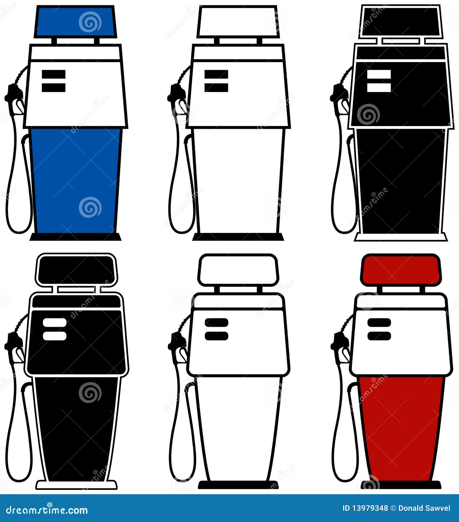 Gas Pumps stock vector. Illustration of petroleum, fuel - 13979348