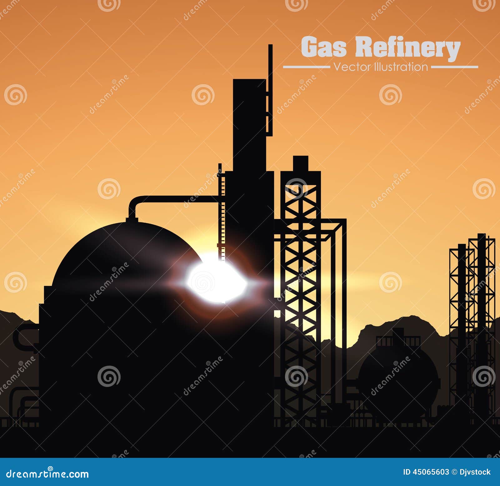 Gas refinery design stock vector. Illustration of danger - 45065603