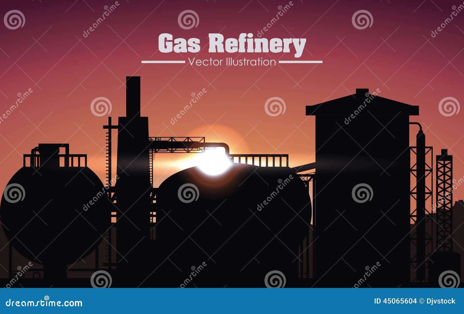 Gas refinery design stock vector. Illustration of danger - 45065604
