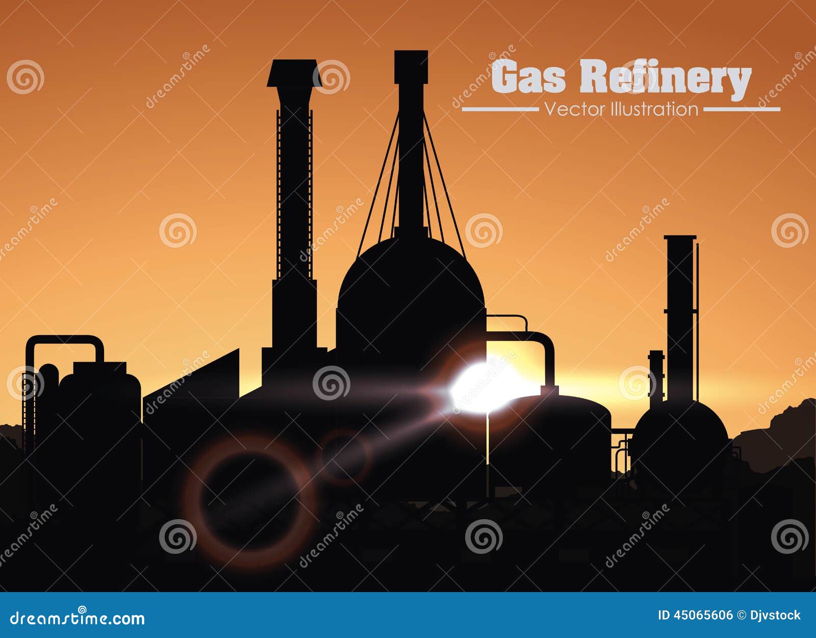Gas refinery design stock vector. Illustration of plant - 45065606