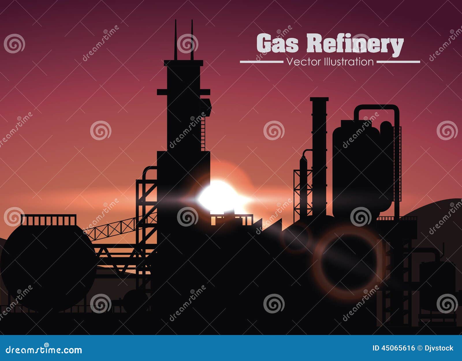 Gas refinery design stock vector. Illustration of technology - 45065616