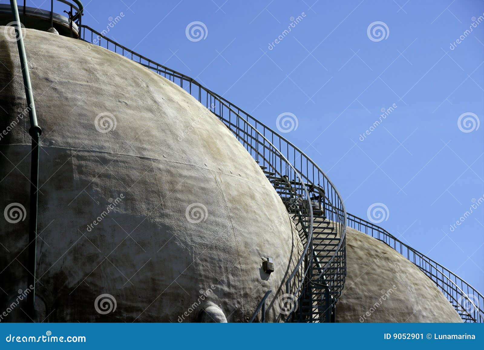 Gas Refinery, Storage Cistern Outdoor Stock Image - Image of metal ...