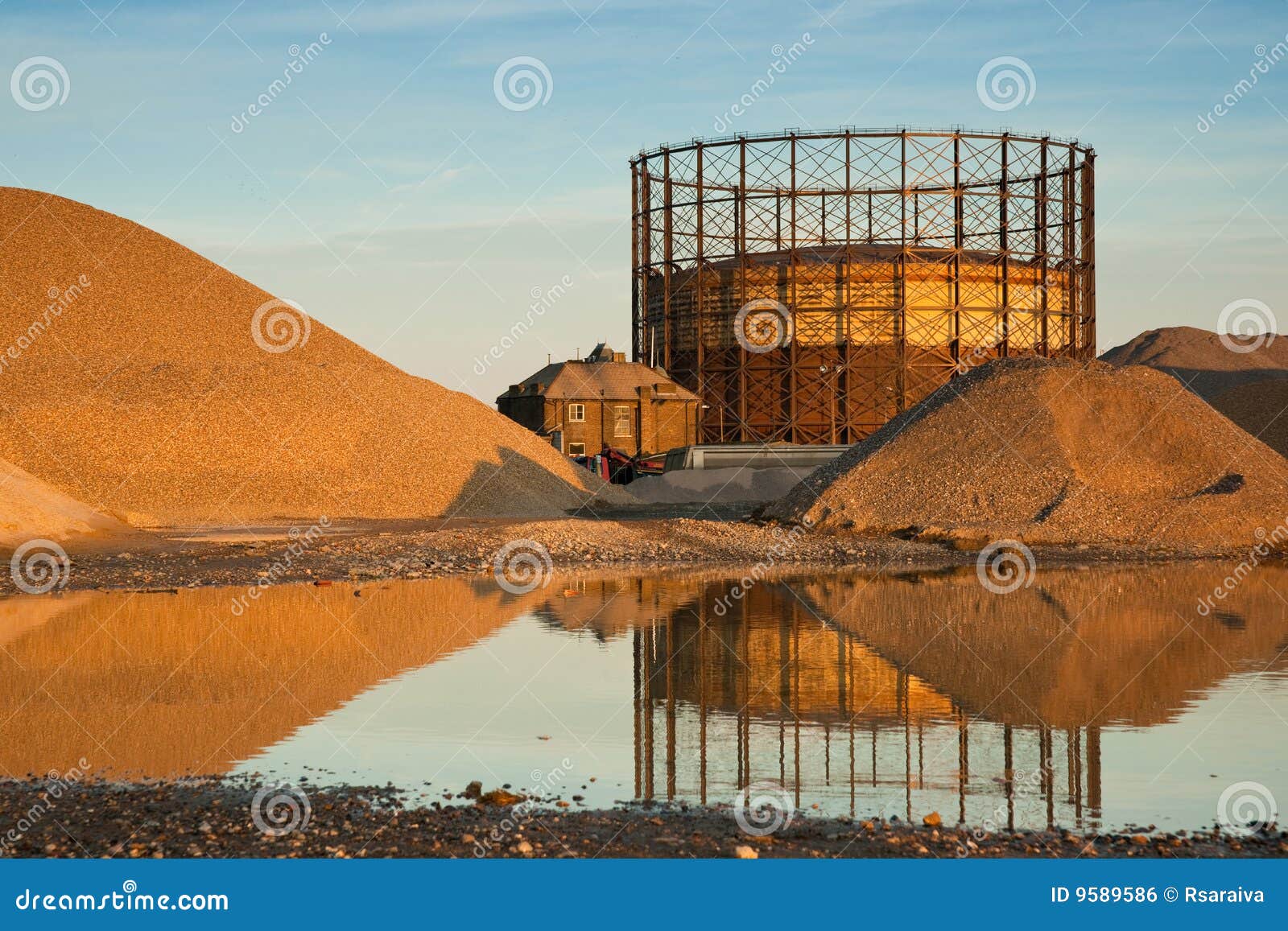 Gas Reservoir with Reflection Stock Photo - Image of cloud, europe: 9589586