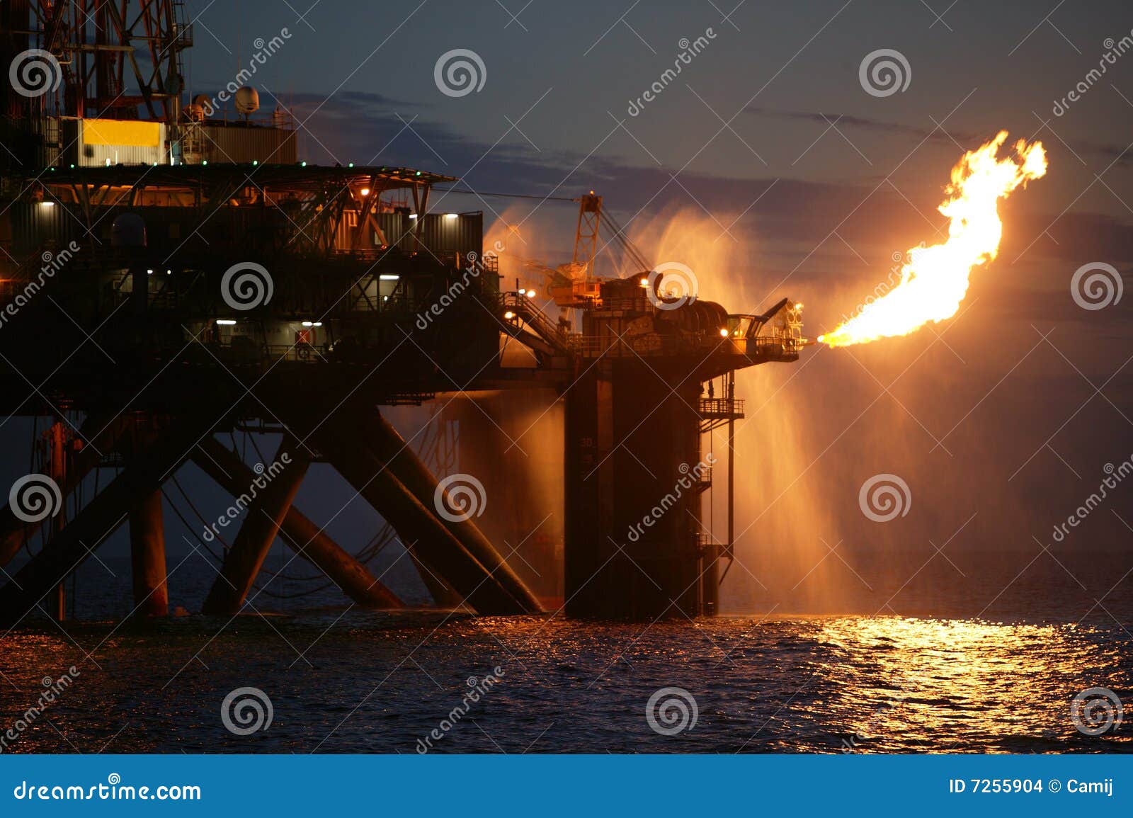 Gas Rig Flaring stock photo. Image of petroleum, drilling - 7255904