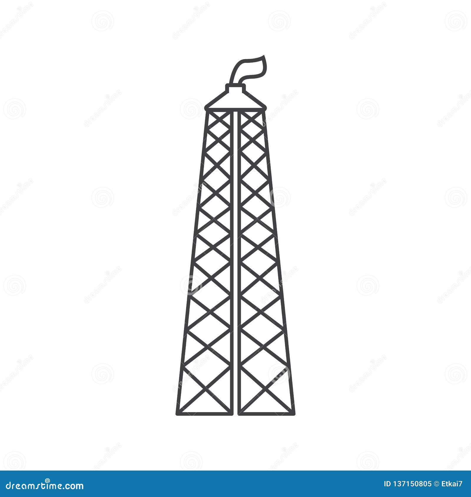 Gas Rig Outline Flat Icon Vector Design Illustration Stock Vector ...