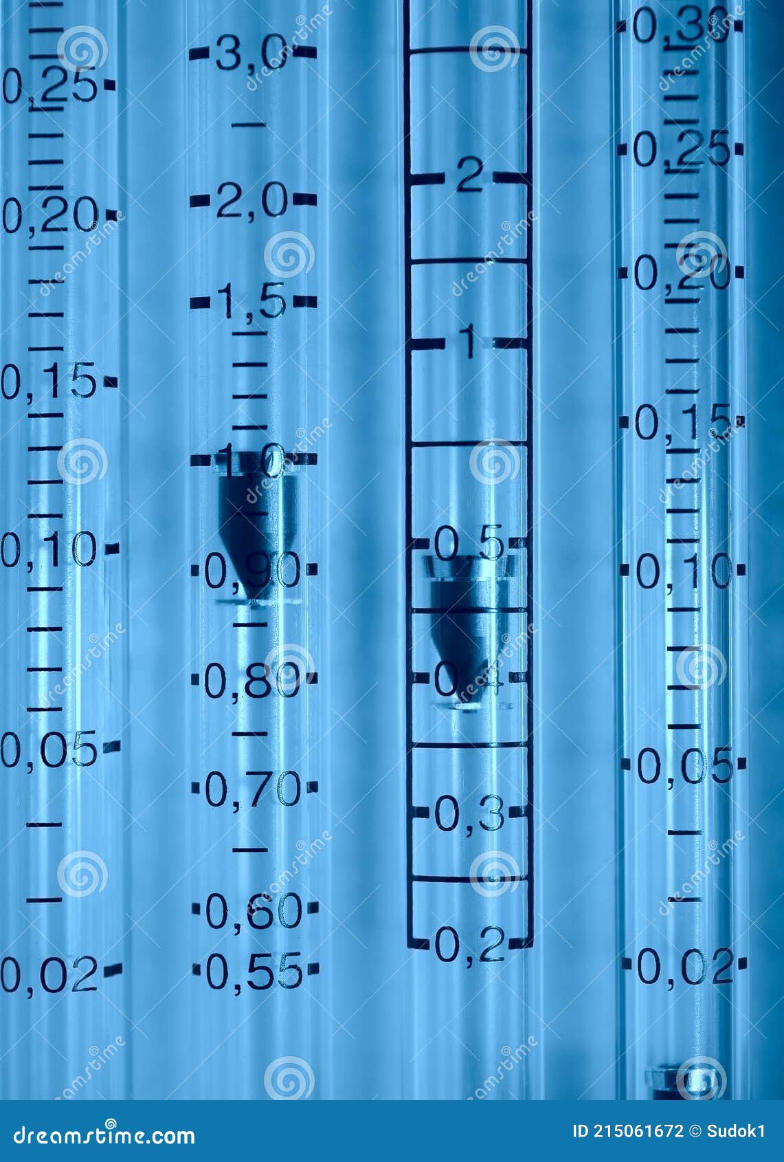Gas Rotameter Measuring Scale As a Medical Technical Background Stock ...