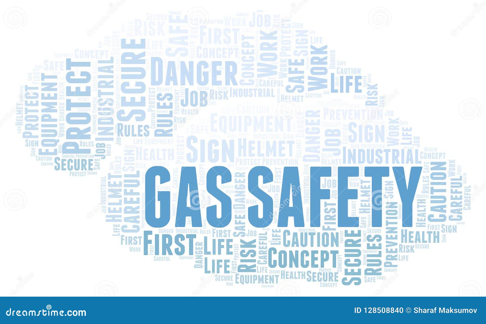 Gas Safety word cloud. stock illustration. Illustration of typography ...