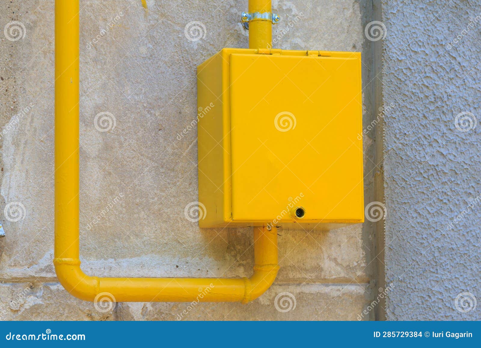 Gas Shield with Yellow Pipe. Background with Selective Focus Stock ...