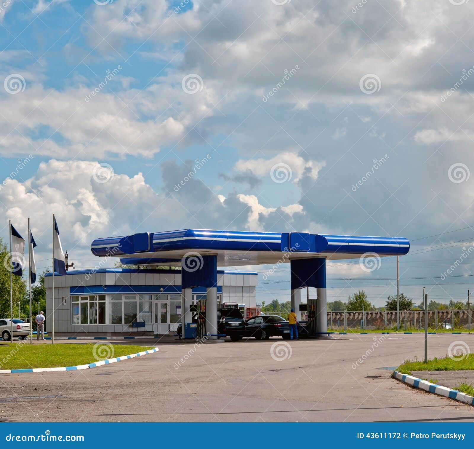 Gas station stock photo. Image of station, roof, fuel - 43611172