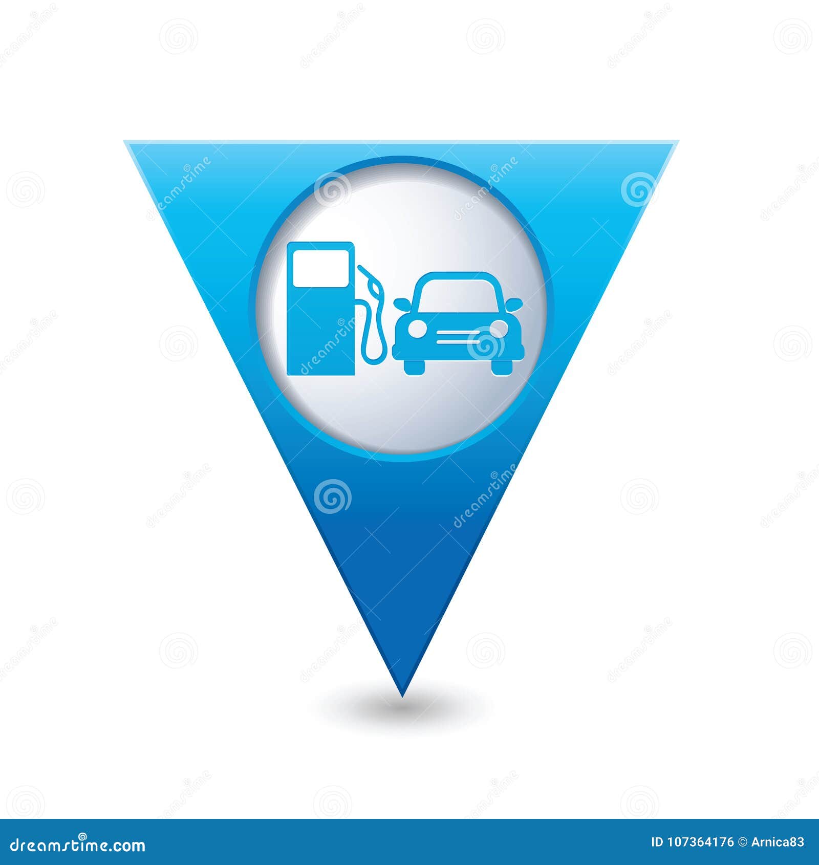 Gas Station Icon on the Map Pointer Stock Vector - Illustration of ...