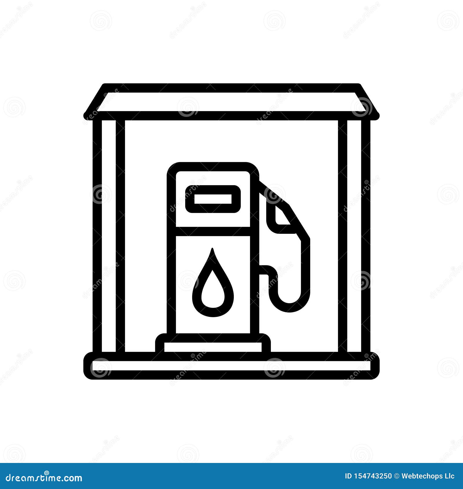 Black Line Icon for Gas Station, Refueling and Petrol Stock Vector ...