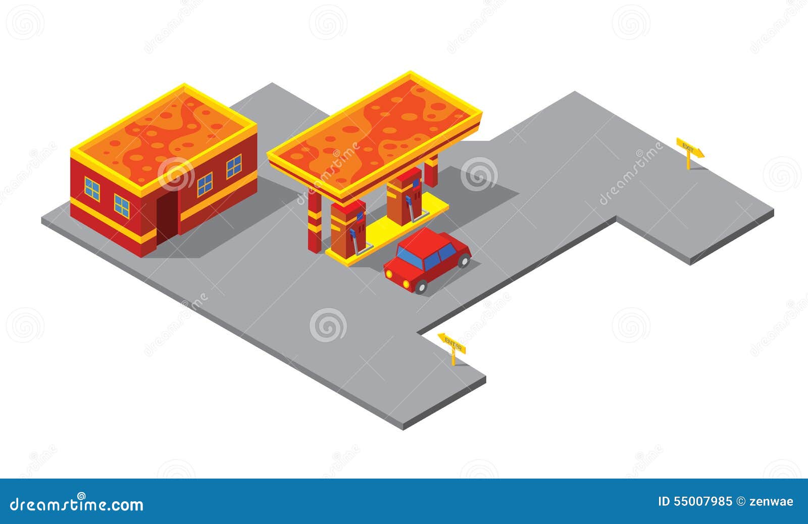 Gas station stock vector. Illustration of exit, enter - 55007985