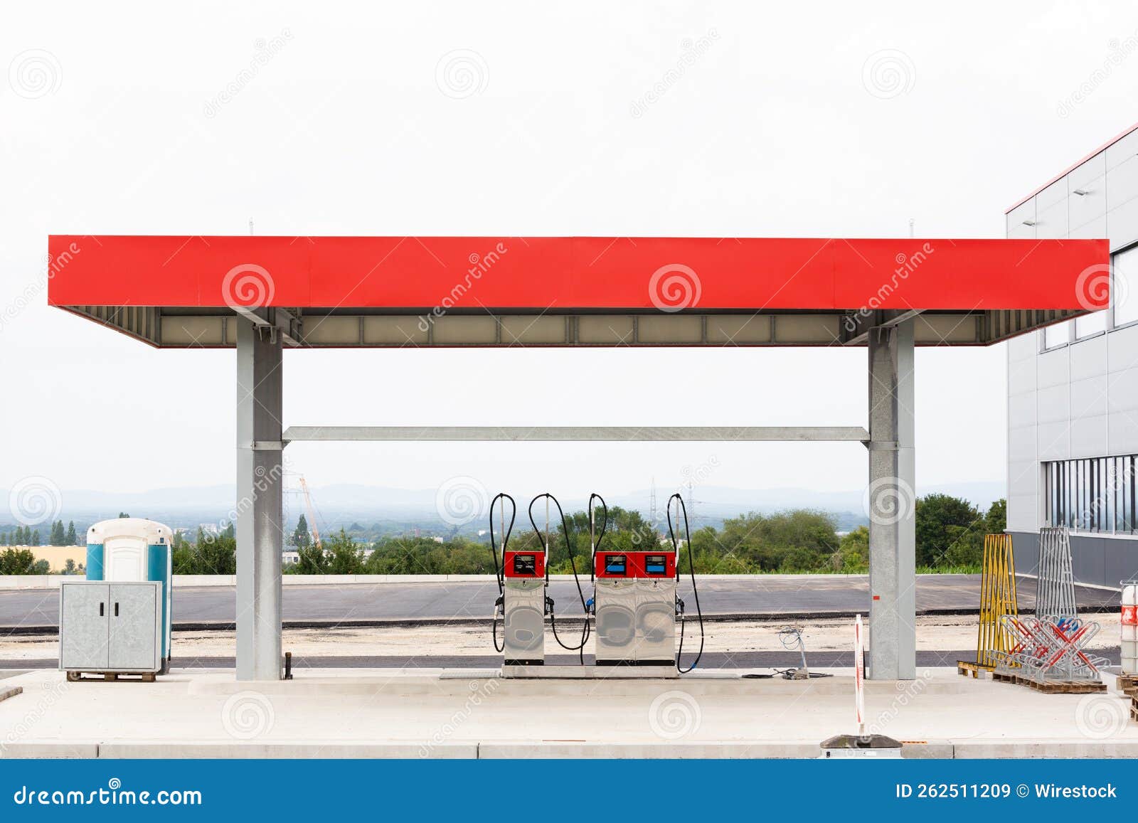 Gas Station in an Industrial Area Stock Image - Image of petroleum ...