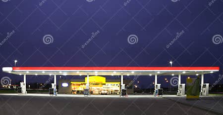 Gas station at night stock photo. Image of expense, petrol - 7161380