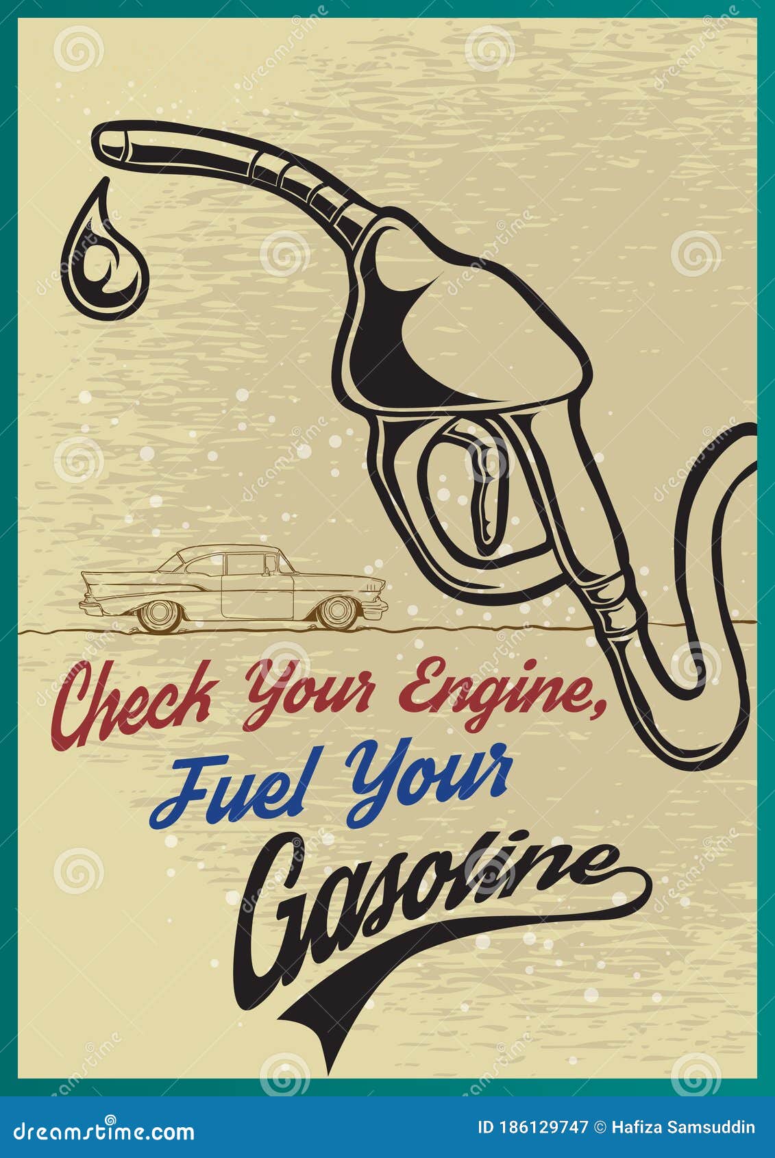 Gas Station Poster. Vector Illustration Decorative Design Stock Image ...