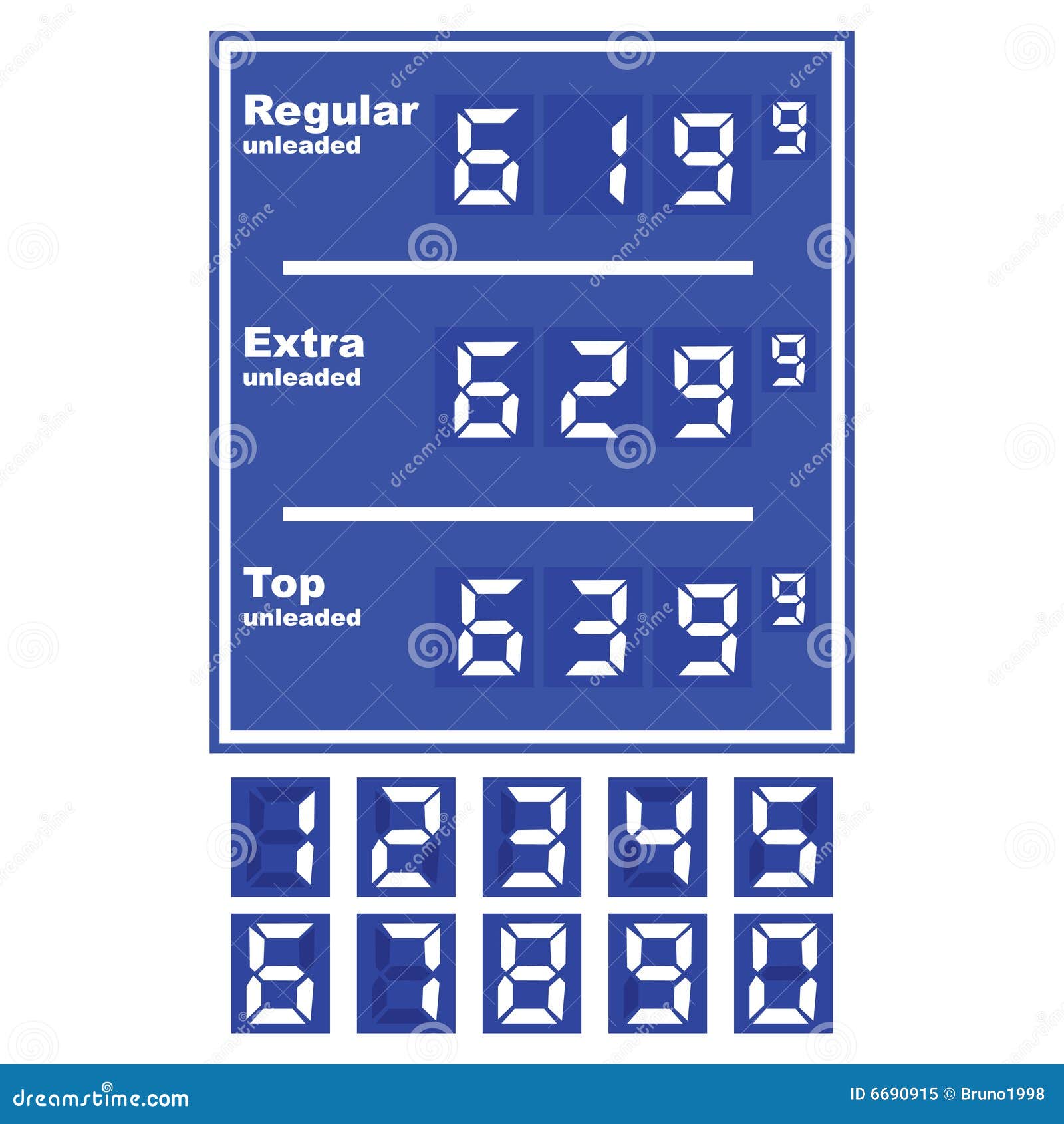 Gas station price display stock vector. Illustration of petrol - 6690915