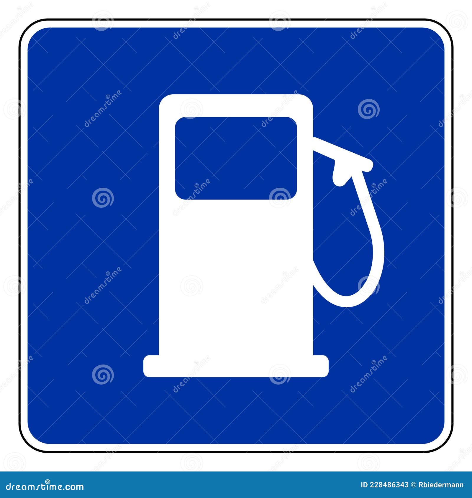 Gas station and road sign stock vector. Illustration of danger - 228486343
