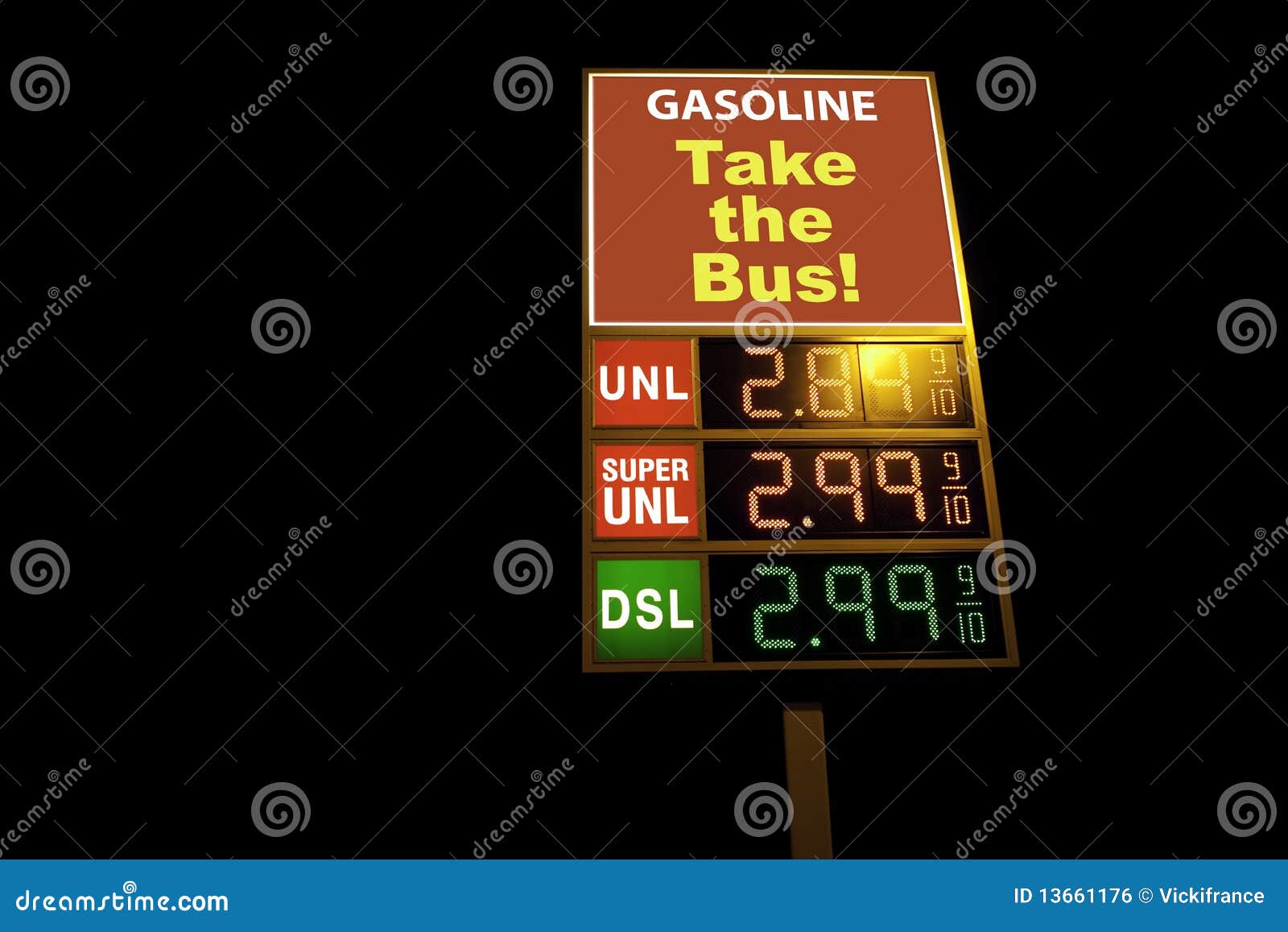 Gas Station Sign Displaying Different Oils Energies Super, Super ...