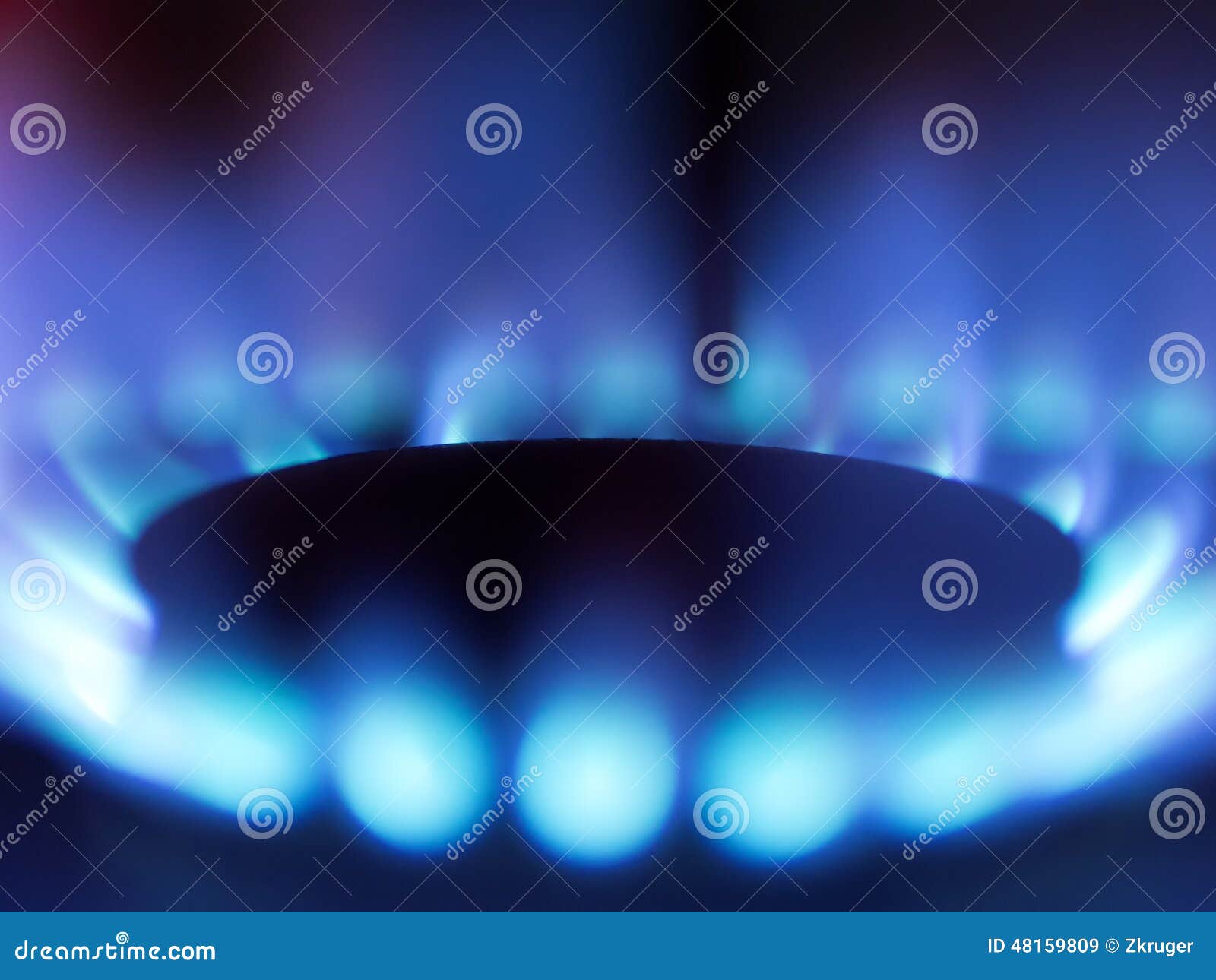 Gas stove blue flame stock image. Image of domestic, stove - 48159809