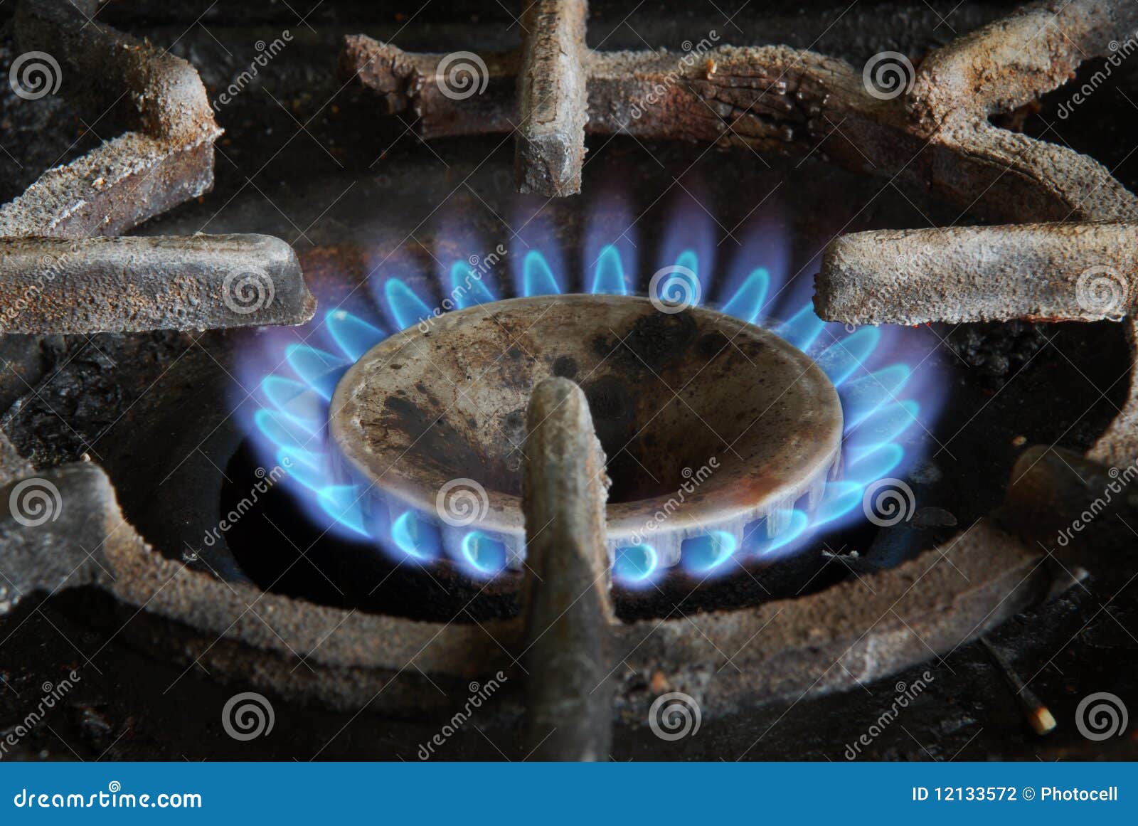Gas stove, cooking. stock photo. Image of flame, butane - 12133572