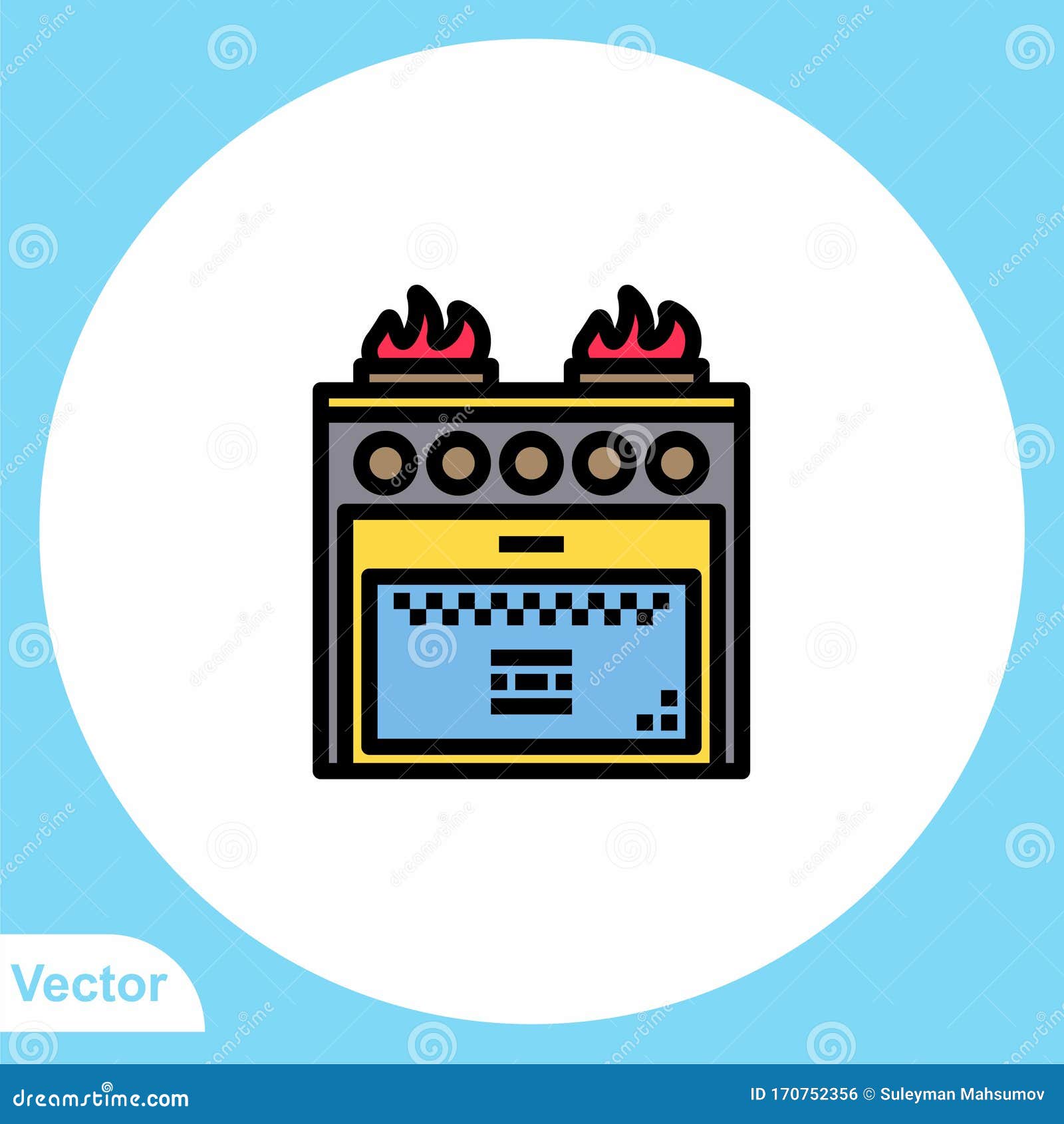 Gas Stove Flat Vector Icon Sign Symbol Stock Illustration ...