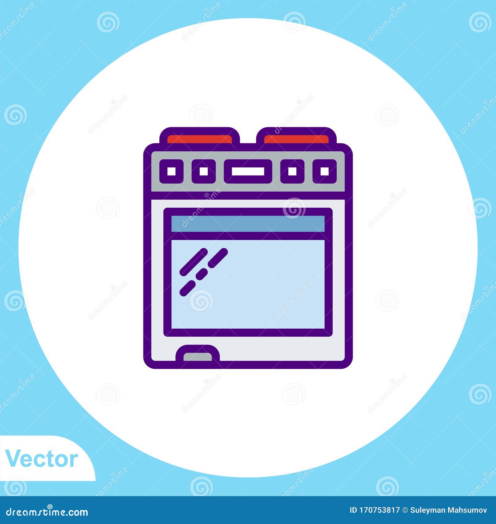 Gas Stove Flat Vector Icon Sign Symbol Stock Illustration ...