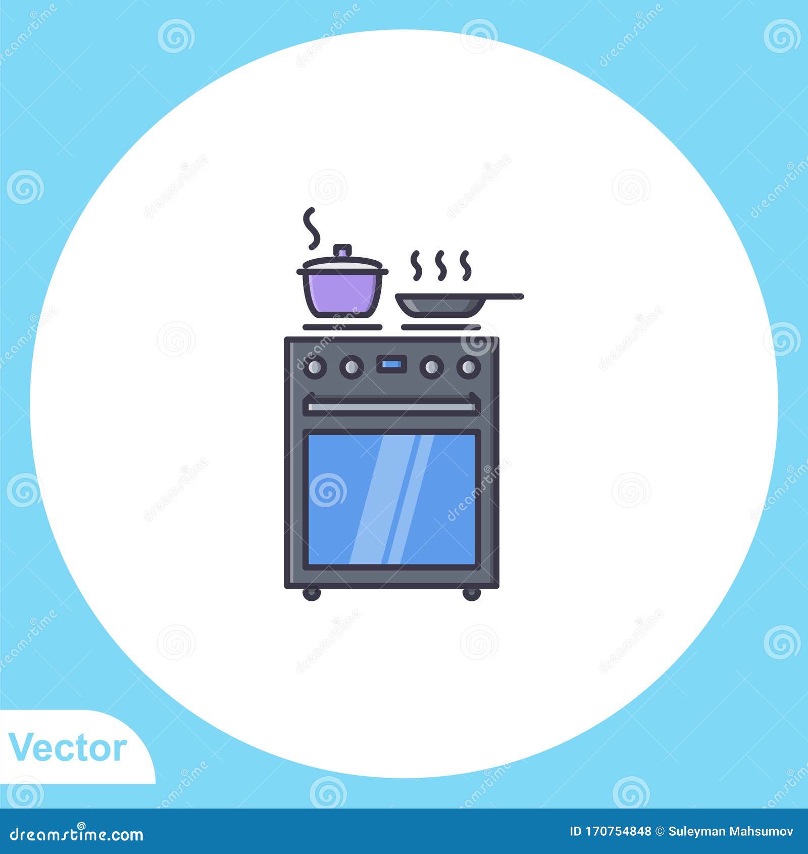 Gas Stove Flat Vector Icon Sign Symbol Stock Illustration ...