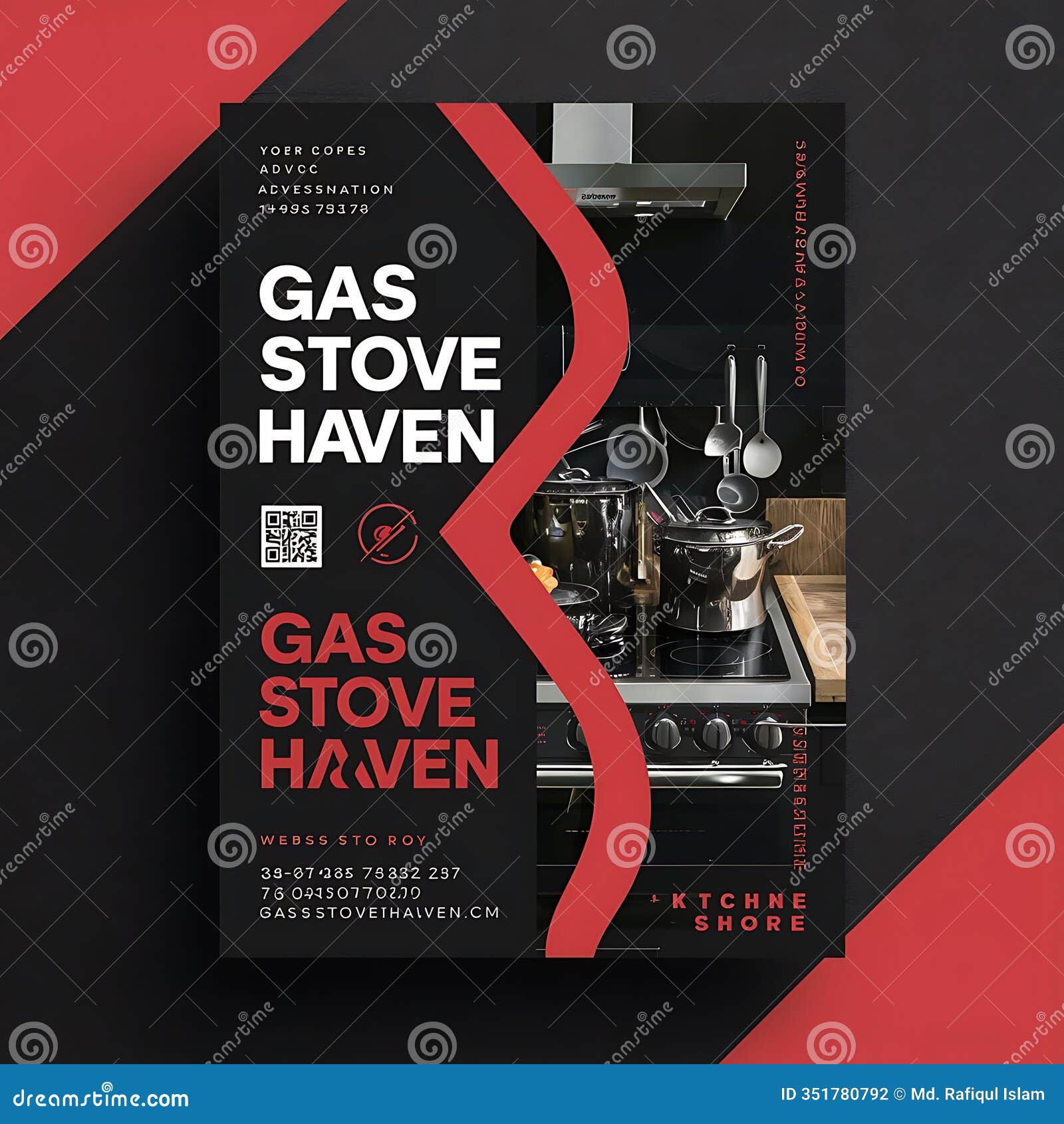 Gas Stove Flyer Banner Template Design Stock Illustration ...