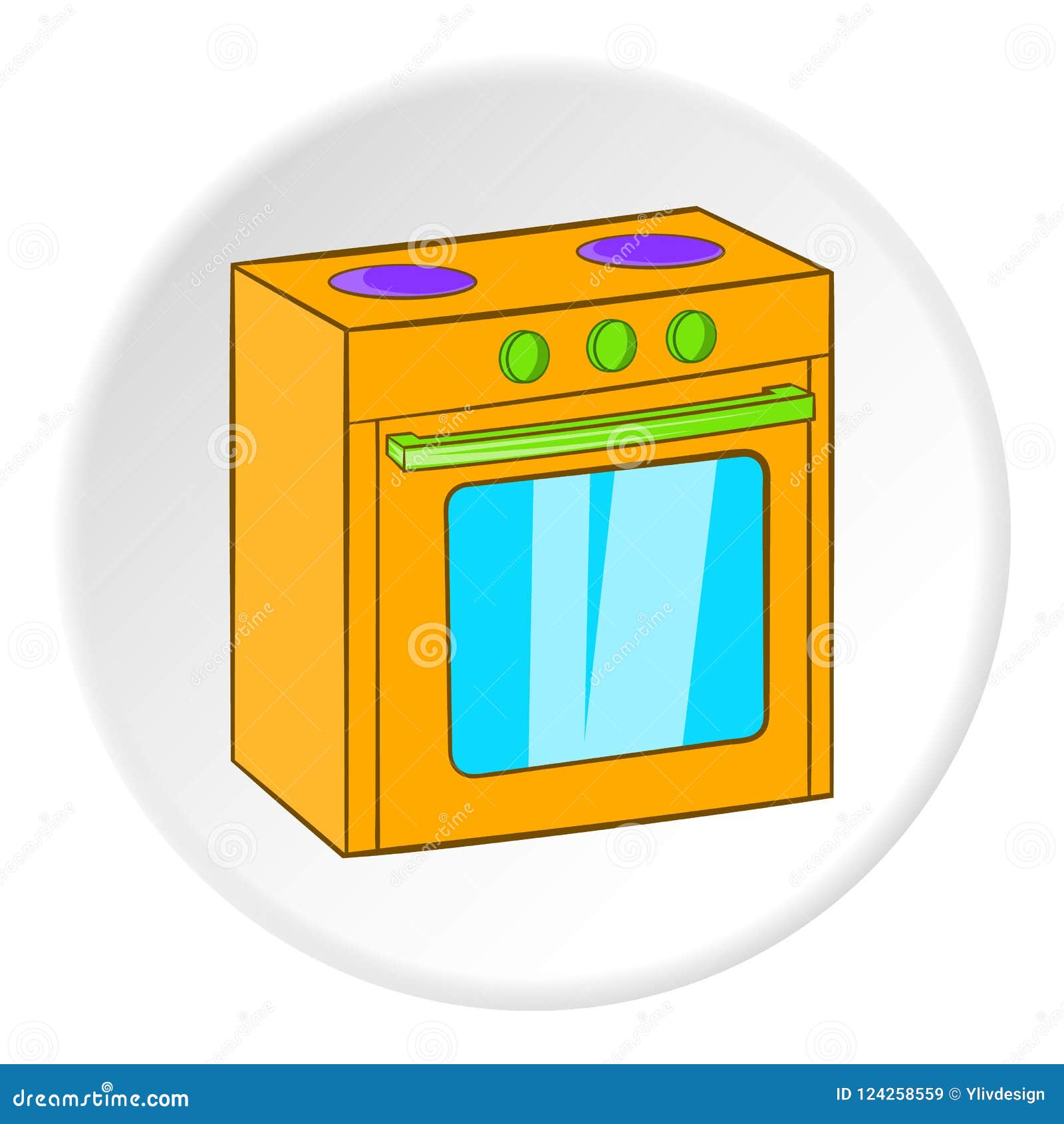 Gas Stove Icon, Cartoon Style Stock Illustration - Illustration of ...