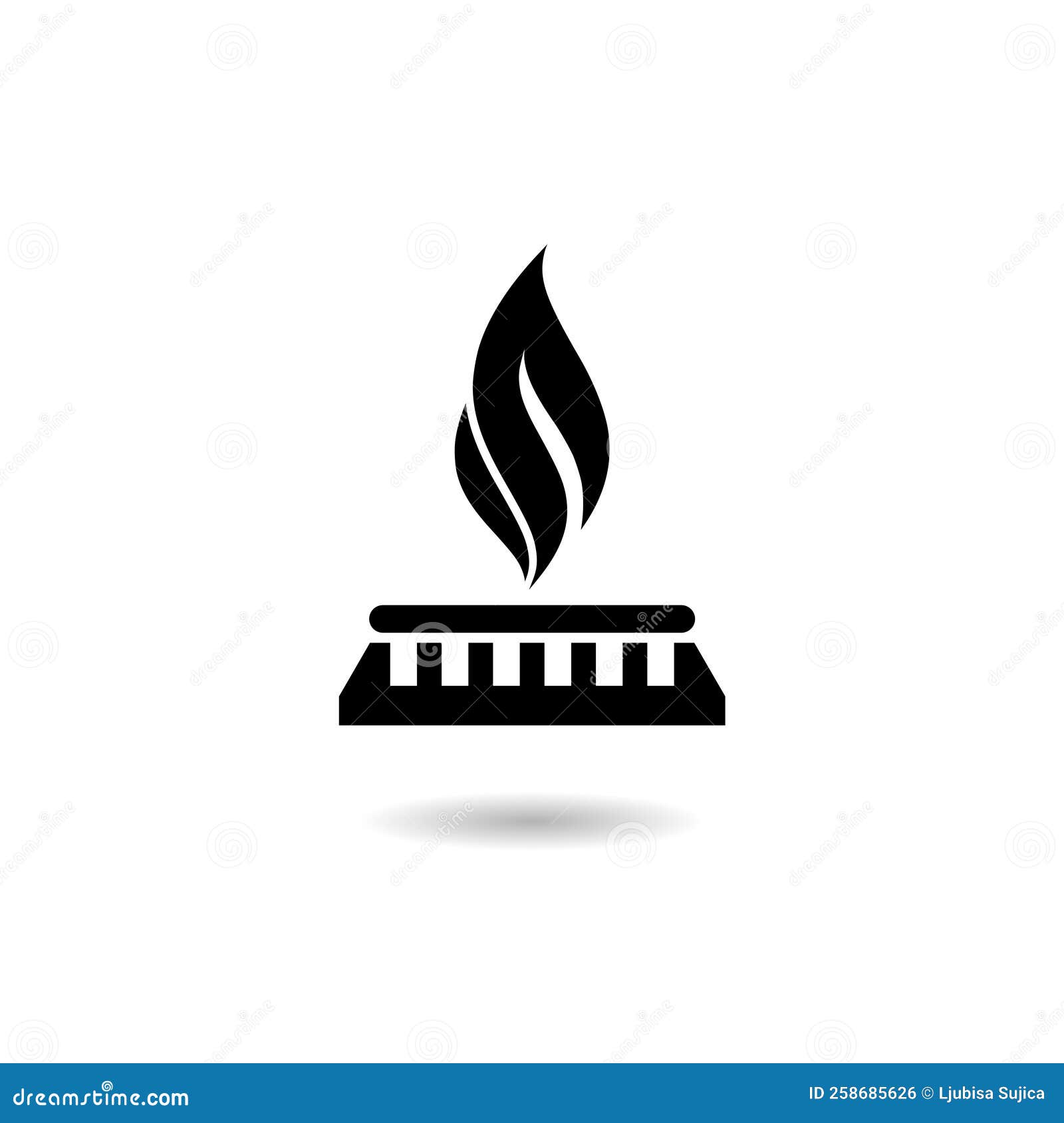 Gas Stove Icon Logo with Shadow Stock Vector - Illustration of light ...