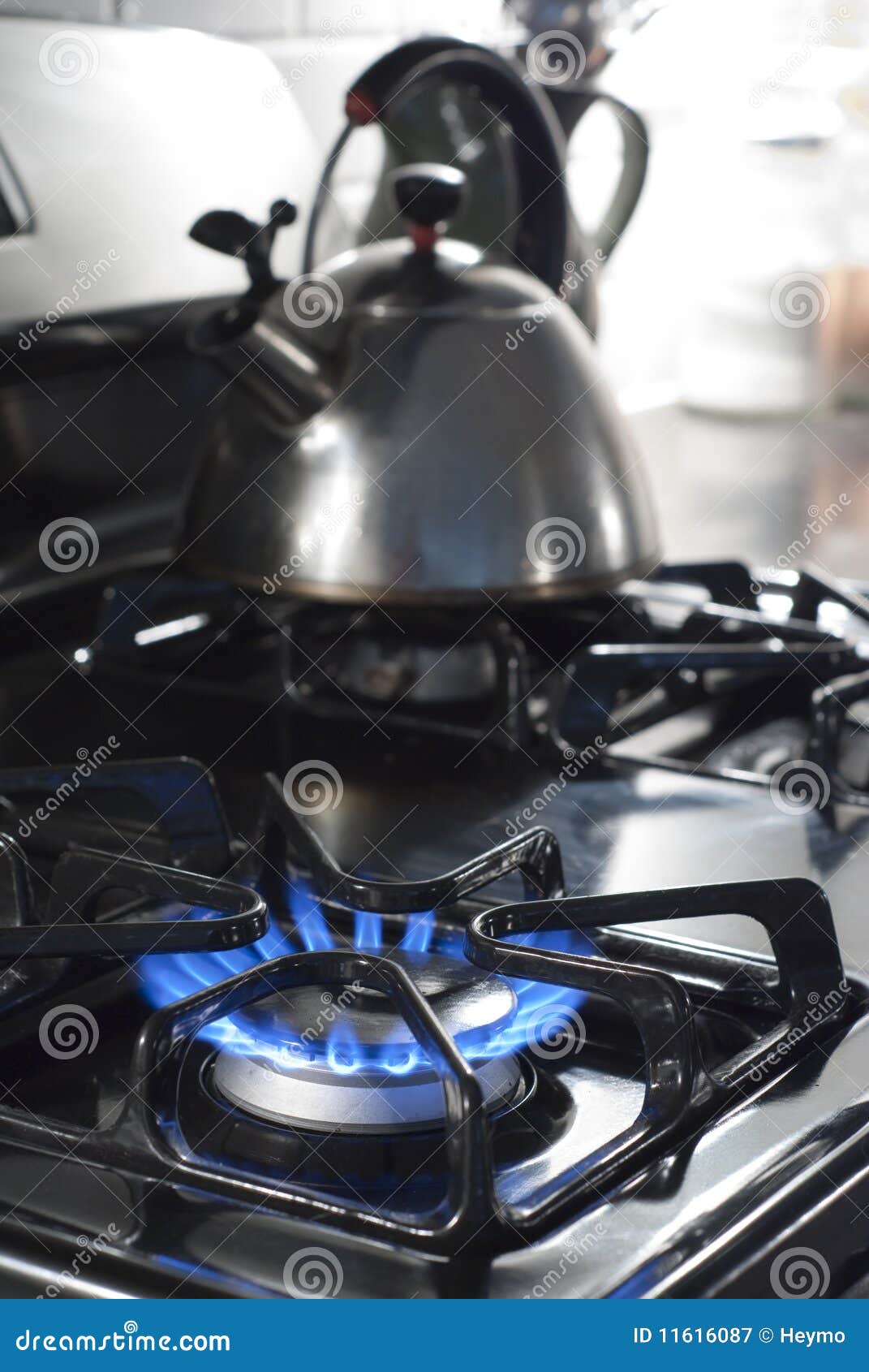 Gas Stove in Modern Kitchen Stock Image - Image of tile, fire: 11616087