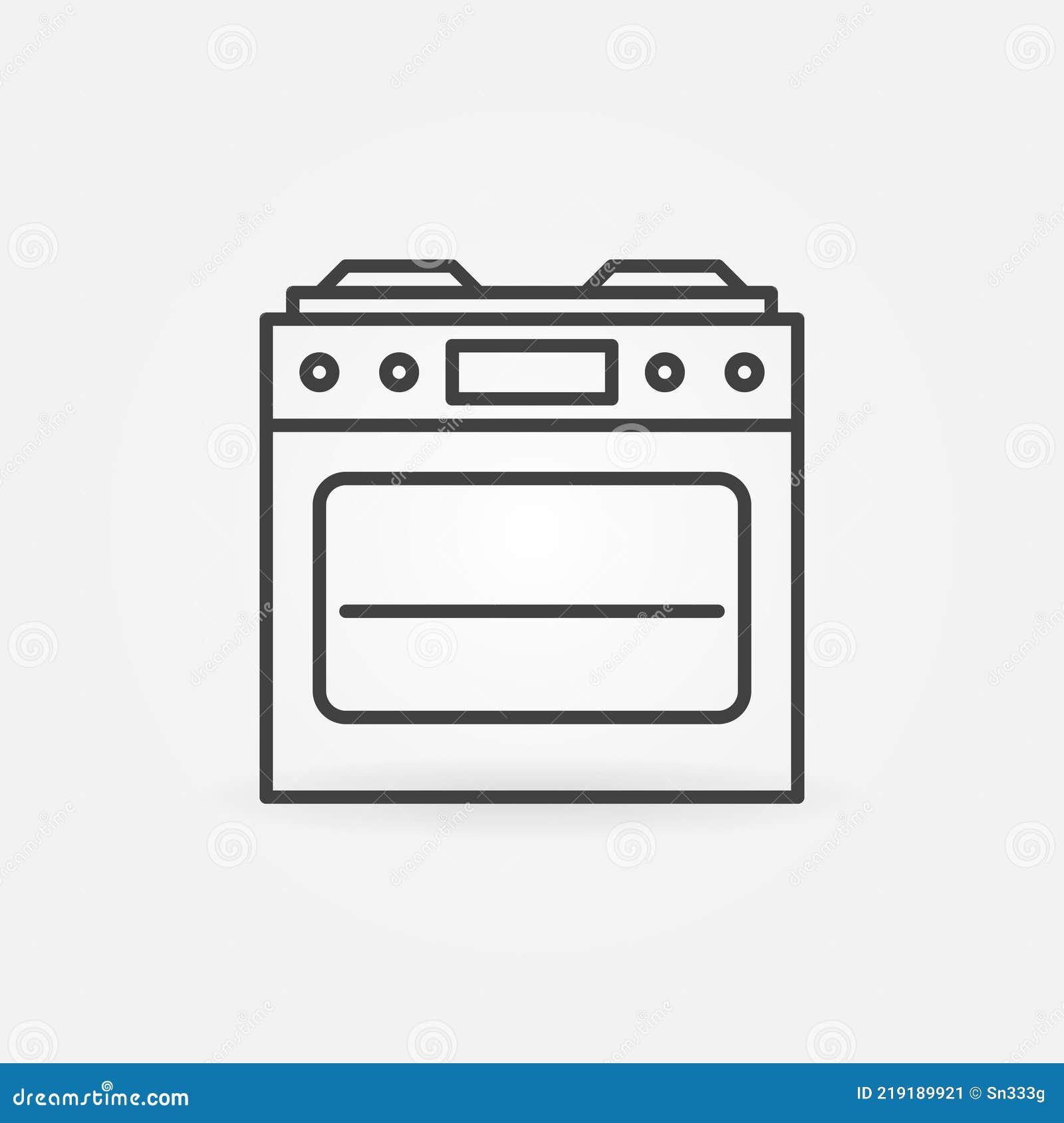 Gas Stove with Oven Outline Vector Icon. Front View Stock Vector ...