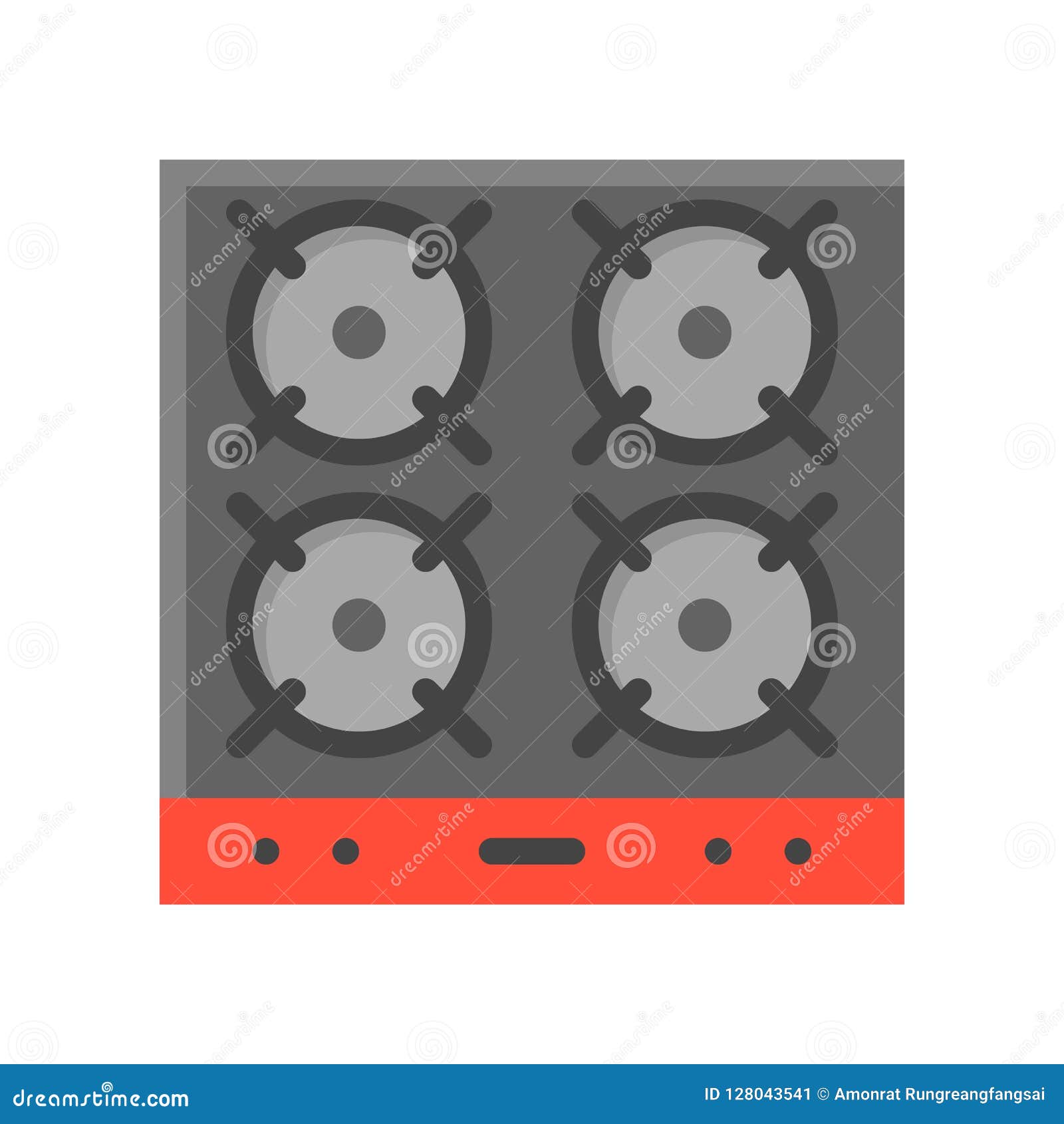 Gas Stove, Stove Top Arial View Icon Stock Vector - Illustration of ...
