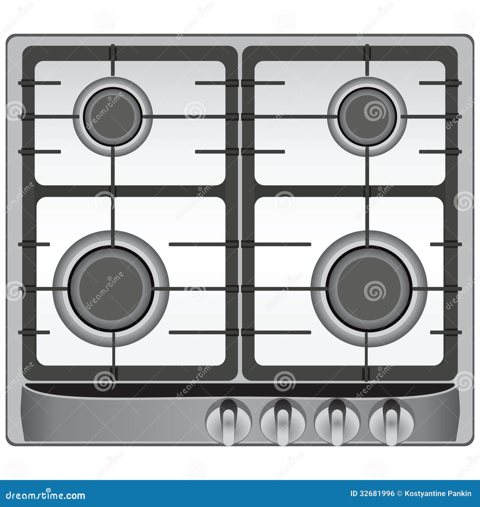Gas stove stock vector. Illustration of cooking, utensil - 32681996