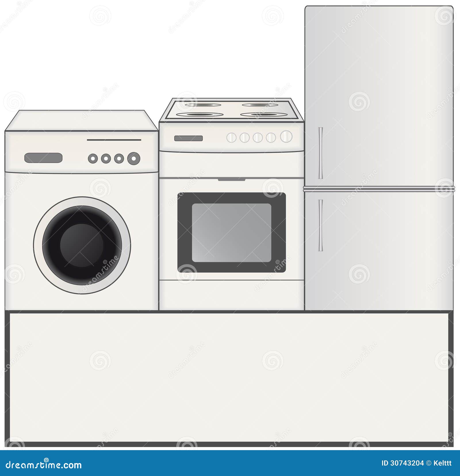 Gas Stove, Washing Machine and Refrigerator Stock Vector - Illustration ...