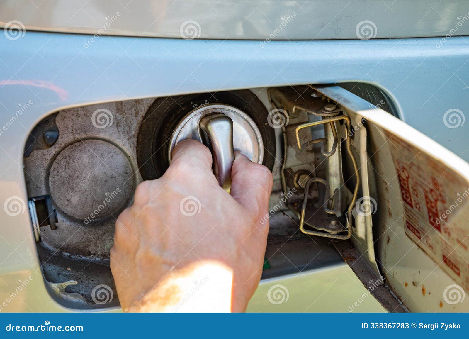 Gas Tank Cap in a Car for Refueling Stock Image - Image of driver ...