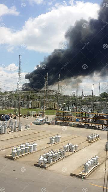 Gas tank fire stock image. Image of tank, exploded, fire - 46142285