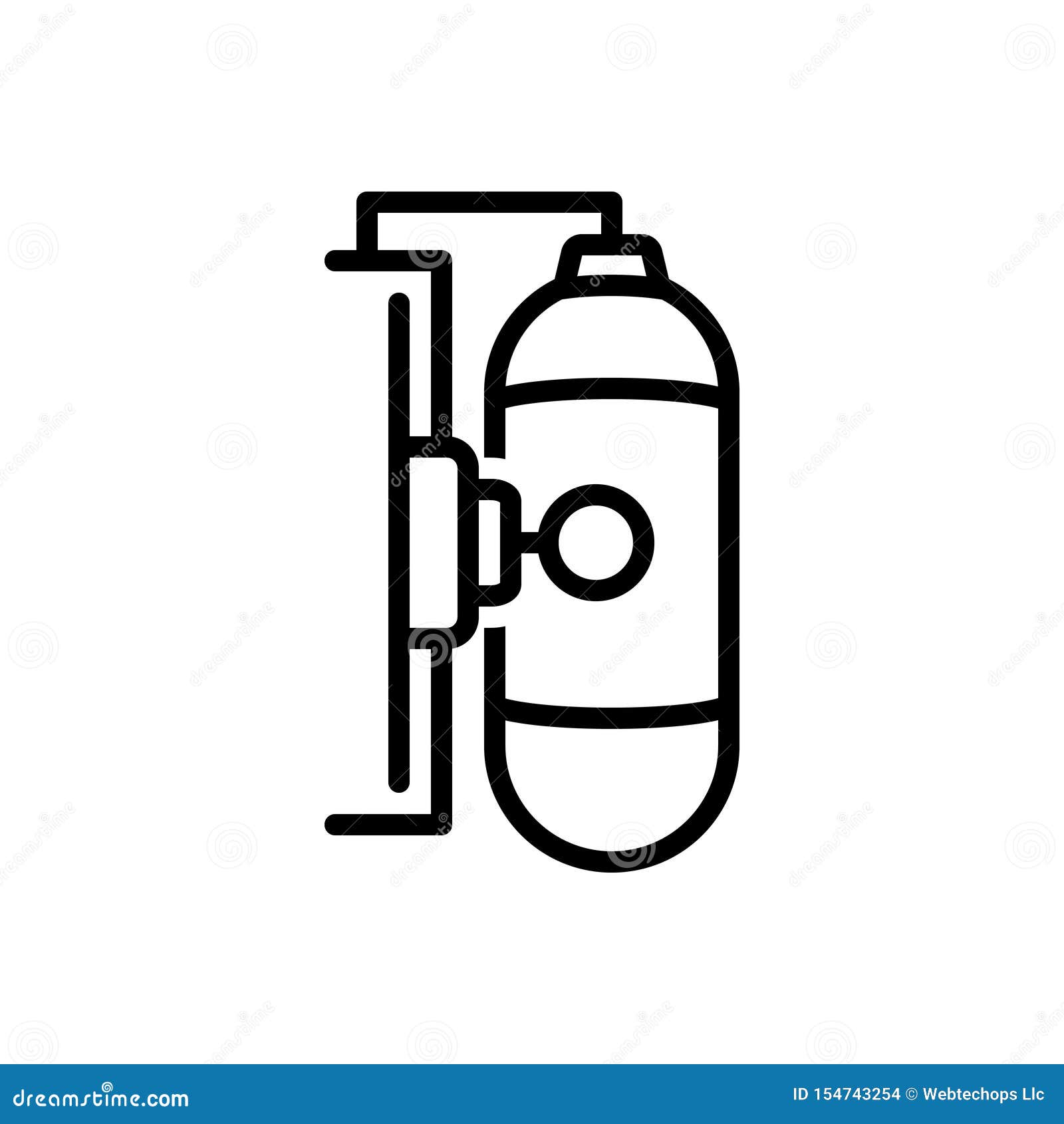 Black Line Icon for Gas Tank, Energy and Fire Stock Vector ...