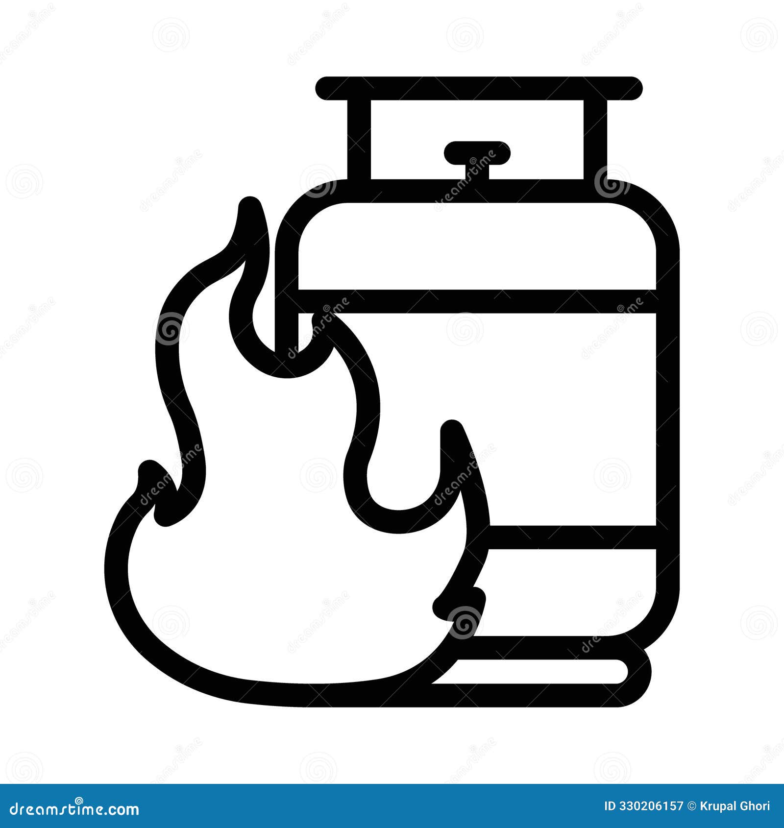 Gas Tank Icon Linear Logo Mark in Black and White Stock Illustration ...