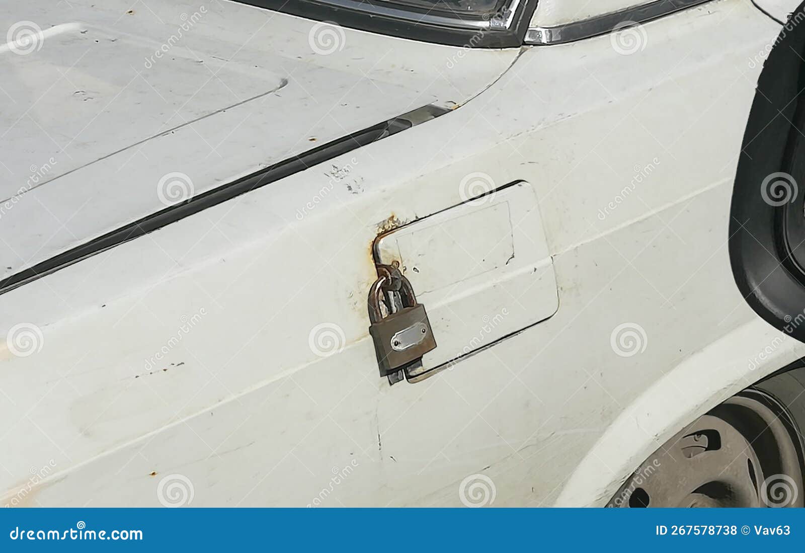 Gas tank lock stock photo. Image of gasoline, fueling - 267578738