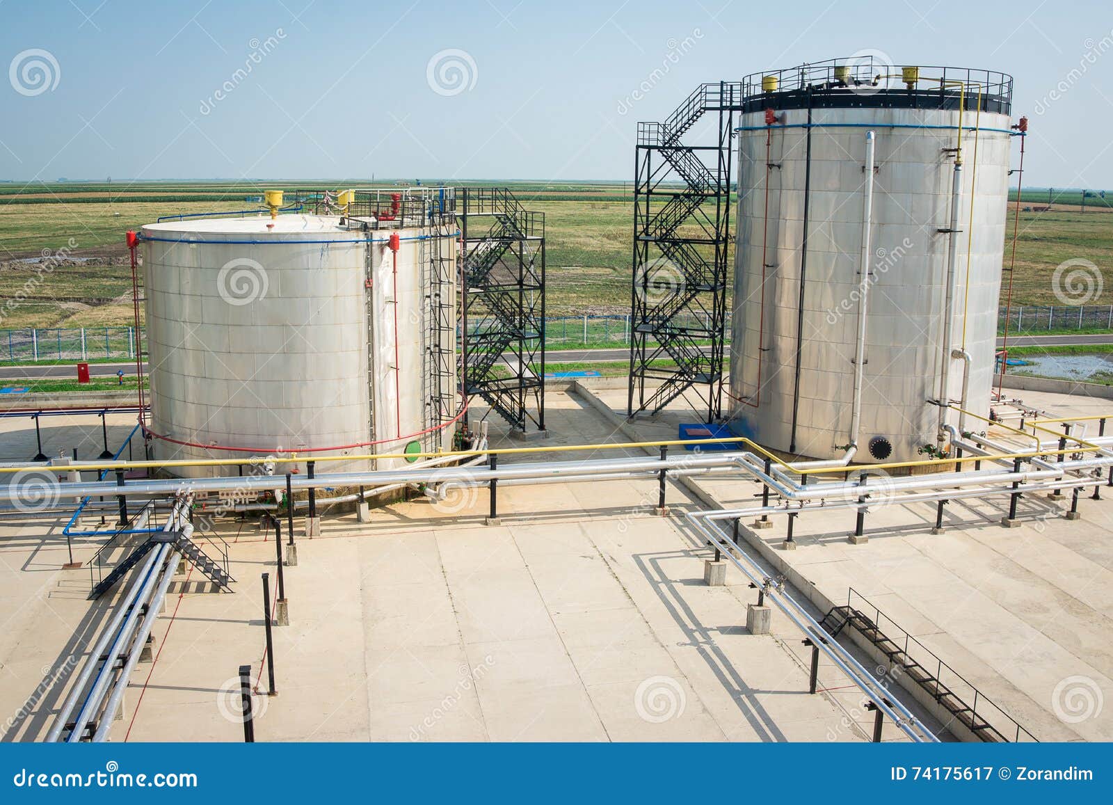 Gas Tank in Oil Processing Plant Stock Image - Image of production ...
