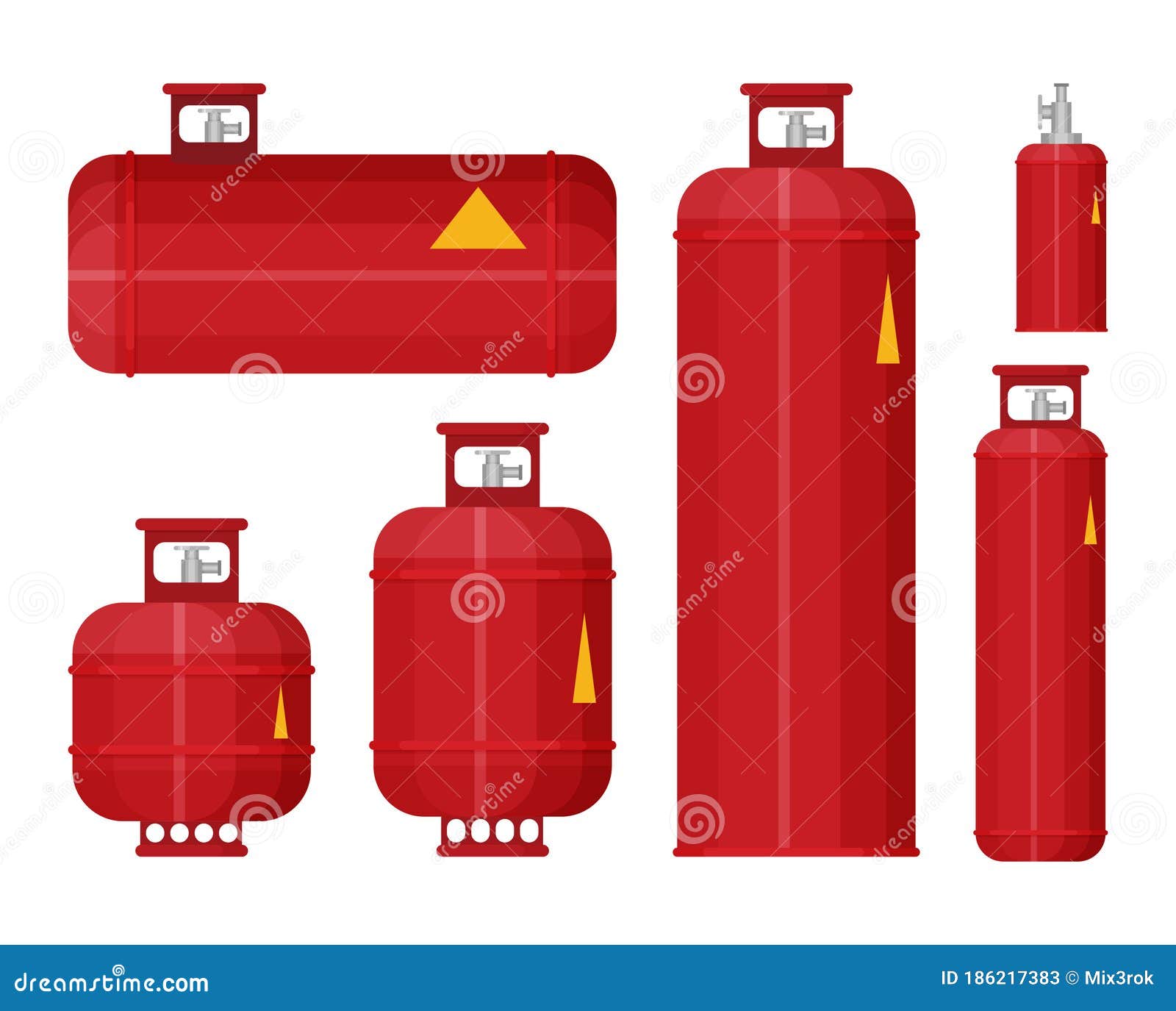 Gas Tank Set Icon in Flat Style Vector Stock Vector - Illustration of ...