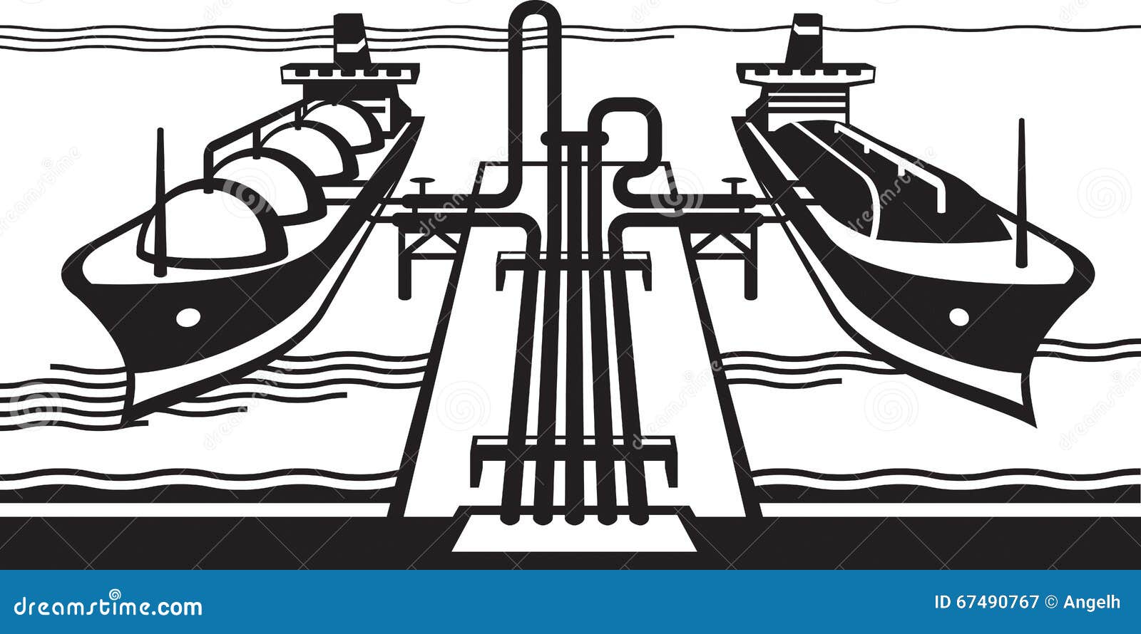 Gas Tank Terminal With LNG Cargo Ships Cartoon Vector | CartoonDealer ... Gas Tank Terminal With LNG Cargo Ships Cartoon Vector | CartoonDealer ...