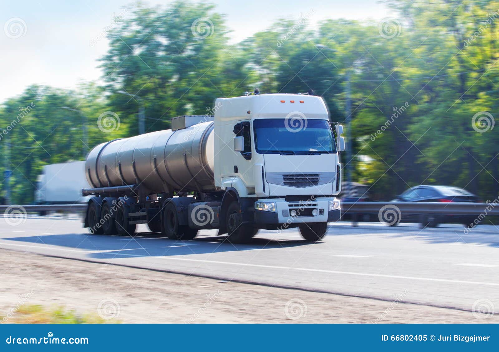 Gas-tank Truck Goes on Highway Stock Image - Image of fast, freight ...