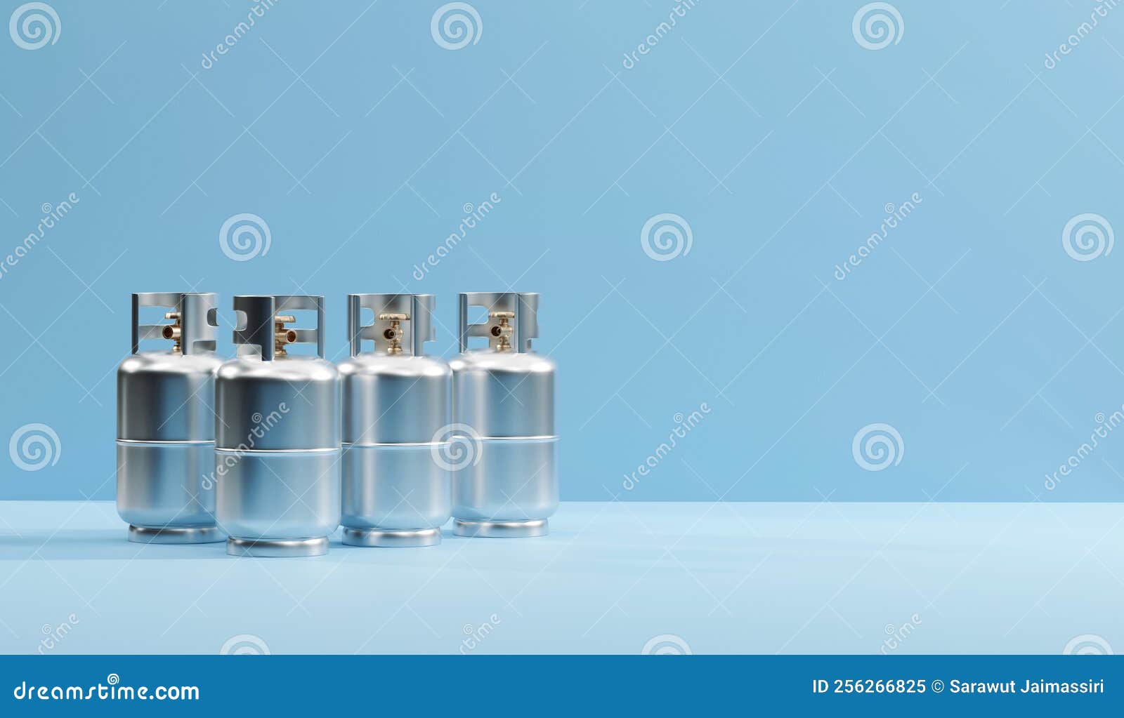 Gas Tanks Cylinder Isolated on Blue Background 3d Rendering Stock ...