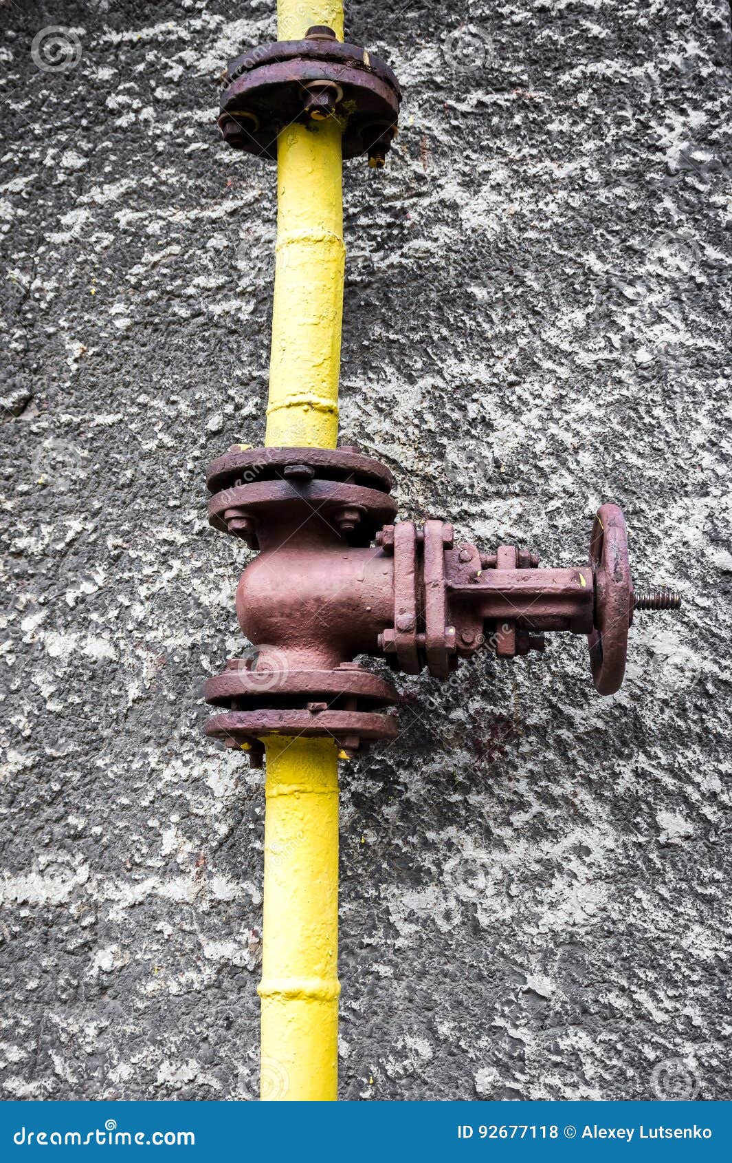 Gas tap and gas pipe stock photo. Image of building, brick - 92677118