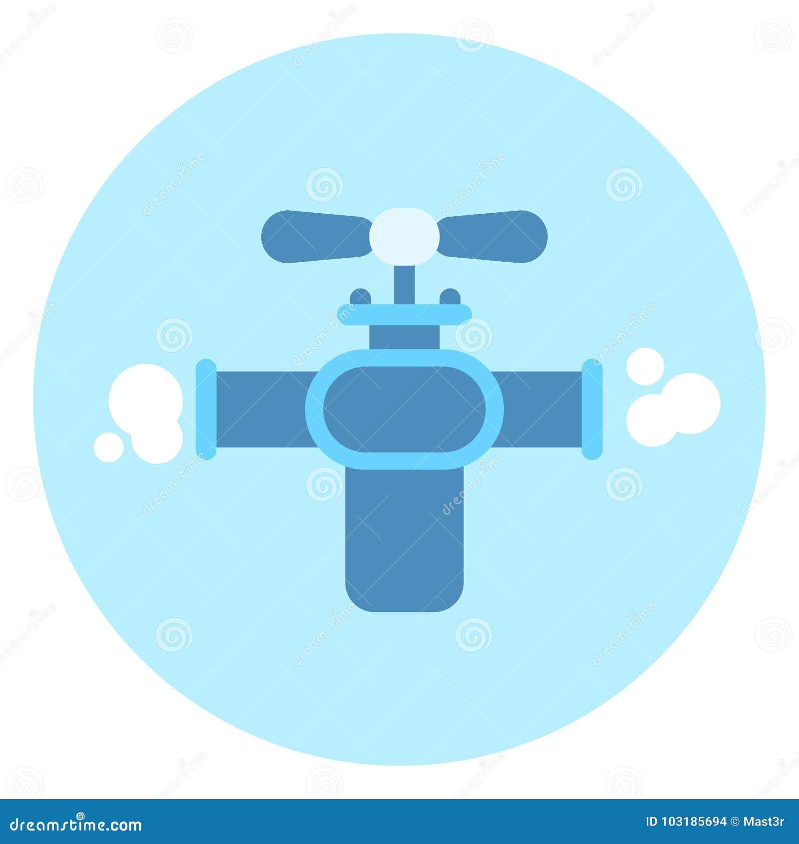 Gas Tap on Pipe Icon Faucet on Blue Background Stock Vector ...